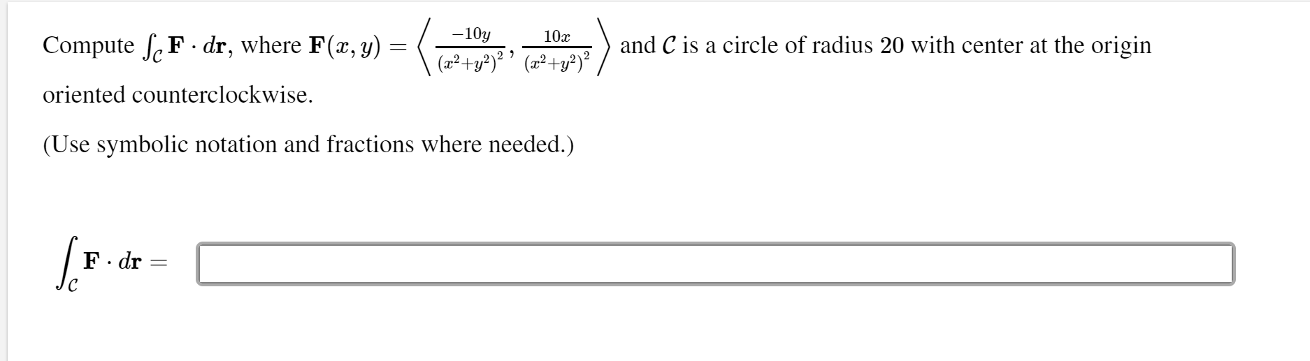 Solved Compute ∫CF⋅dr, | Chegg.com
