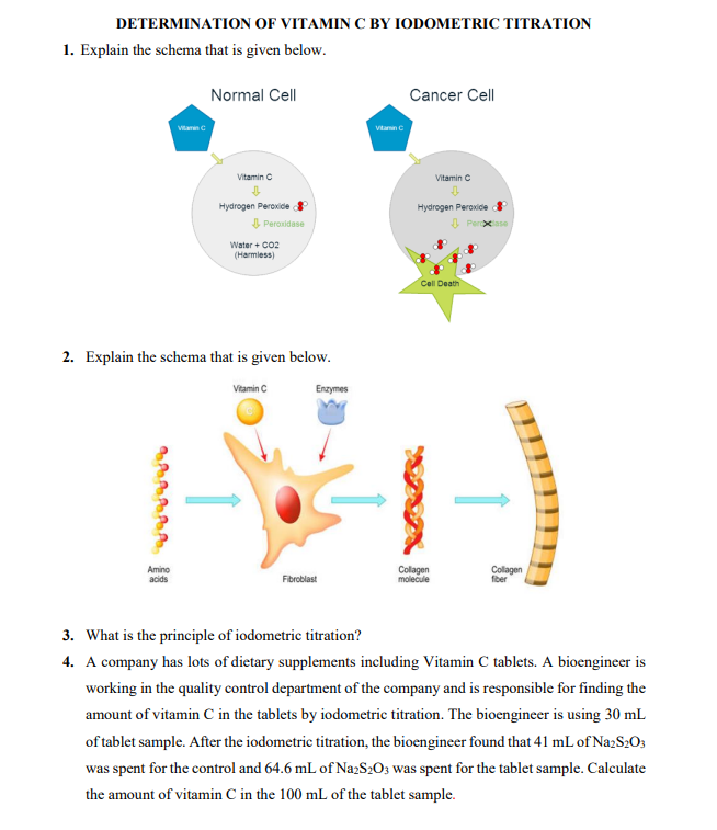 Solved DETERMINATION OF VITAMIN C BY IODOMETRIC TITRATION 1. | Chegg.com