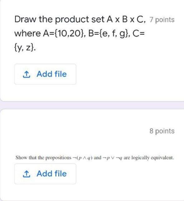 Solved Draw the product set AxBx C, 7 points where | Chegg.com
