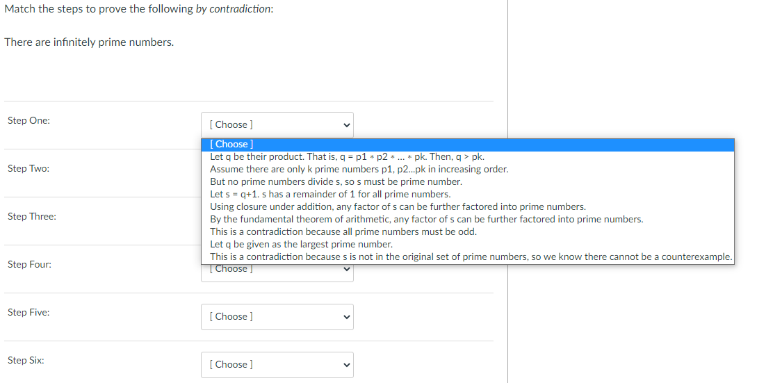Solved Match the steps to prove the following by | Chegg.com