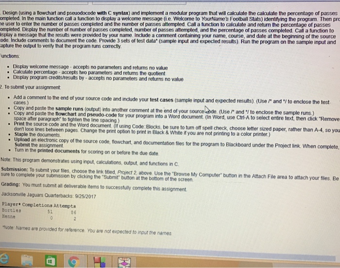 Solved Design (using a flowchart and pseuodocode with C | Chegg.com