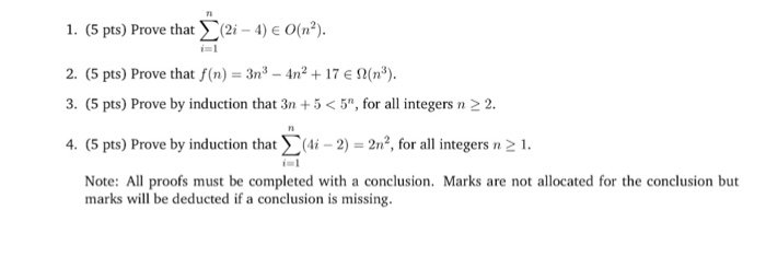 Solved 1. (5 pts) Prove that Σ(2i-4) E 0(n2). 2. (5 pts) | Chegg.com Solved 1. (5 pts) Prove that Σ(2i-4) E 0(n2). 2. (5 pts) | Chegg.com