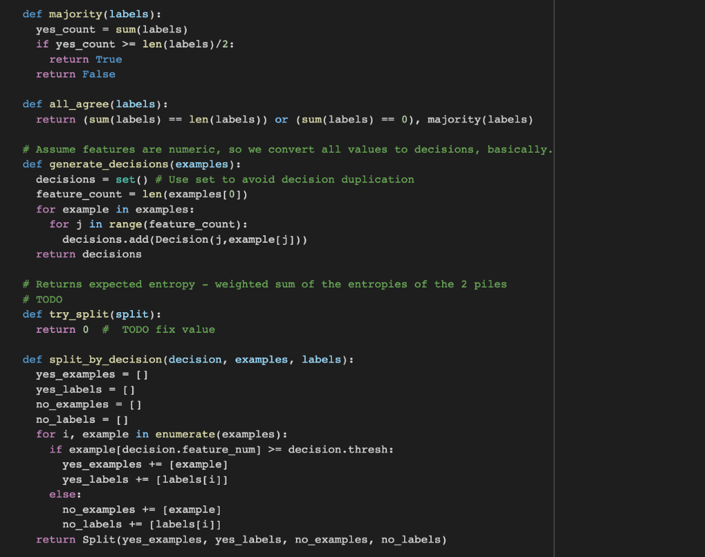 - Decision trees Below is the code for a decision | Chegg.com