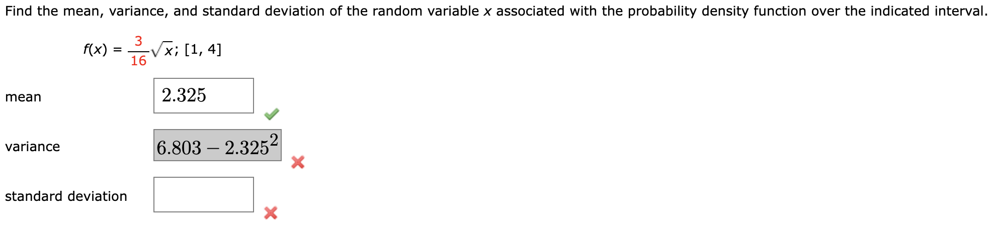 Solved Find The Mean Variance And Standard Deviation Of