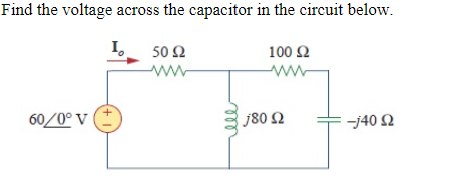 Solved Find the voltage across the capacitor in the circuit | Chegg.com