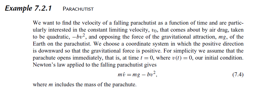 Solved We Want To Find The Velocity Of A Falling Parachutist