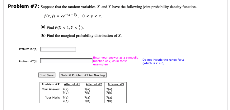Solved Problem #7: Suppose that the random variables X and Y | Chegg.com