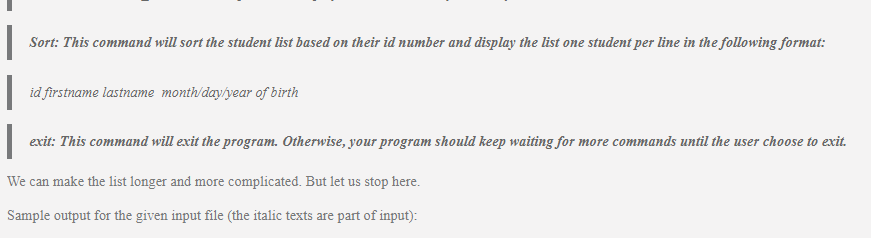 Solved IN C PROGRAM Write code for an I/O based database | Chegg.com