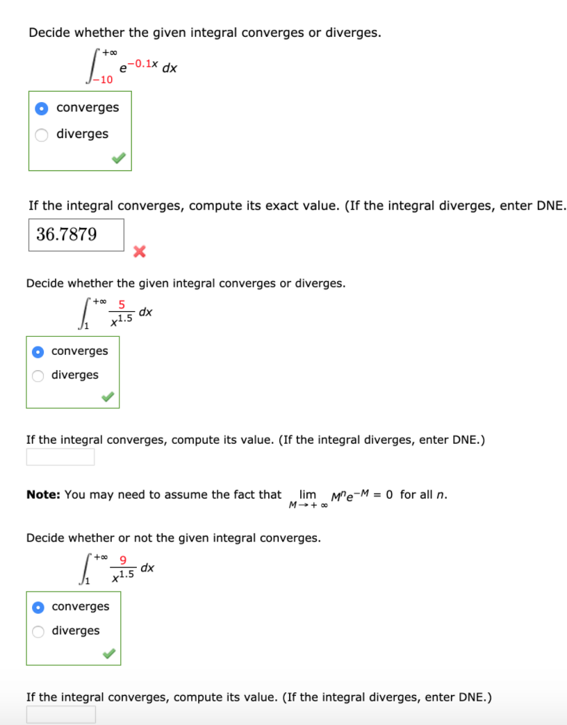Solved Decide whether the given integral converges or | Chegg.com