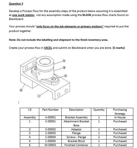 Develop a Process Flow for the assembly steps of the | Chegg.com