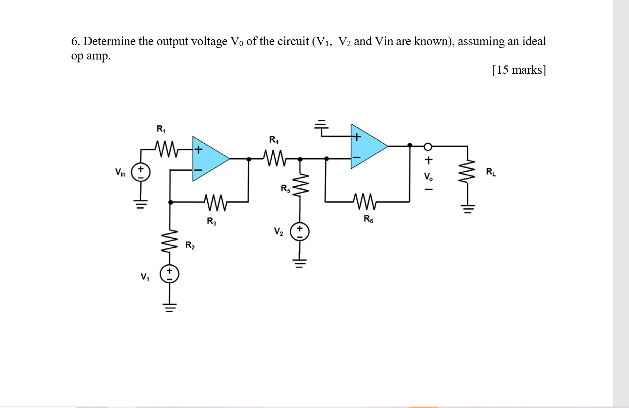 Solved 6. Determine the output voltage Vo of the circuit | Chegg.com