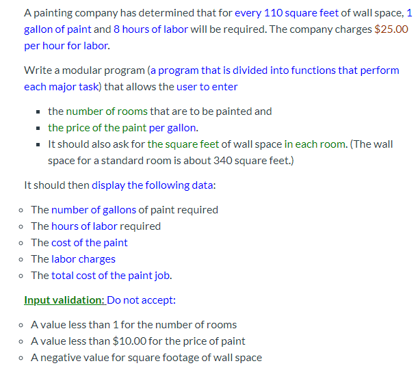 Solved A painting company has determined that for every 110 | Chegg.com