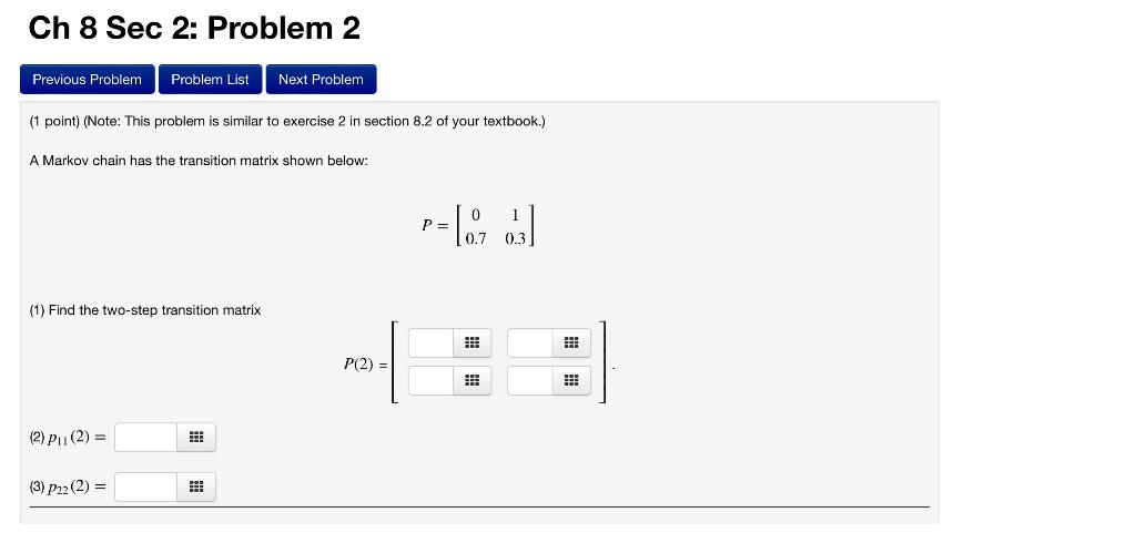 Solved Ch 8 Sec 2: Problem 2 Previous Problem Problem List | Chegg.com