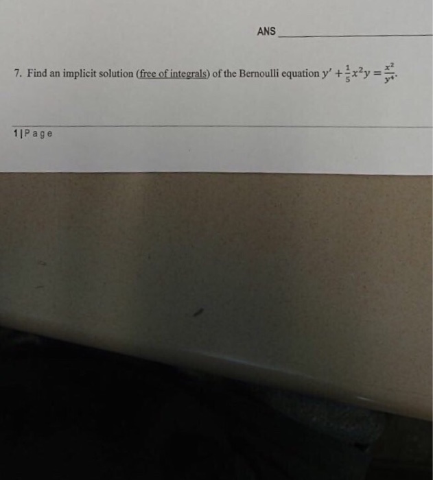Solved Find an implicit solution (free of integrals) of the | Chegg.com