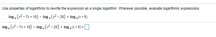 Solved Use properties of logarithms to rewrite the | Chegg.com
