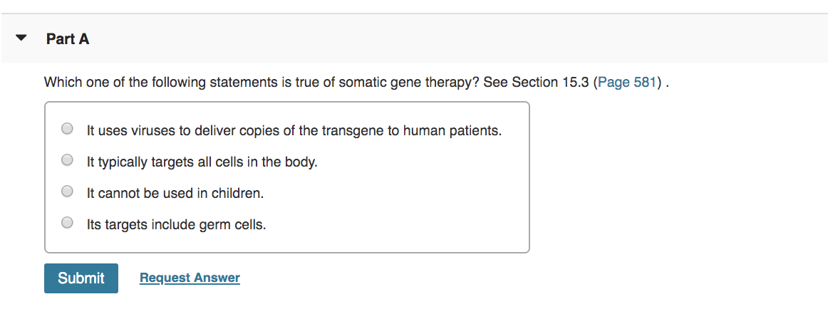 Solved Part A Which one of the following statements is true | Chegg.com