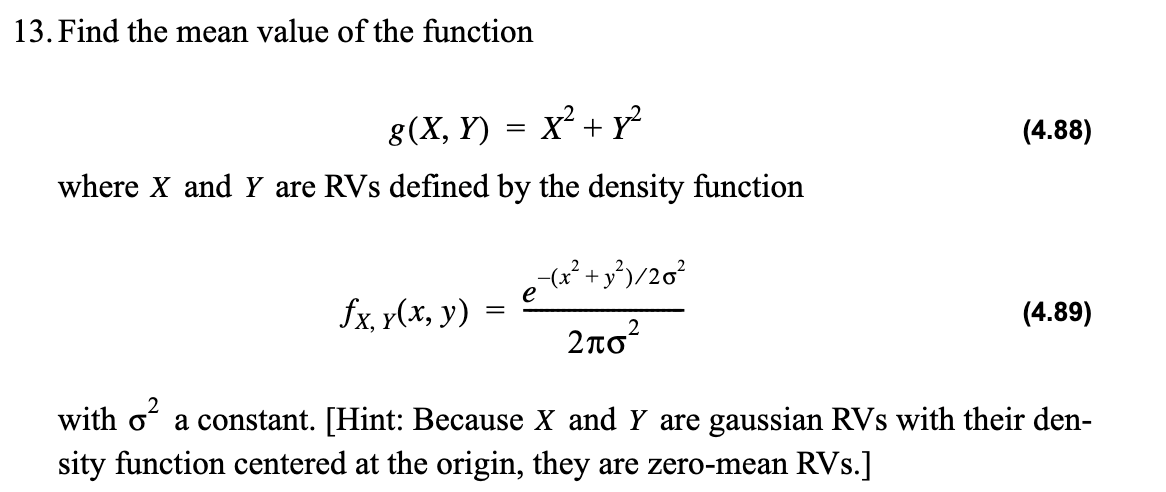 Solved 13. Find the mean value of the function = (4.88) 8(X, | Chegg.com