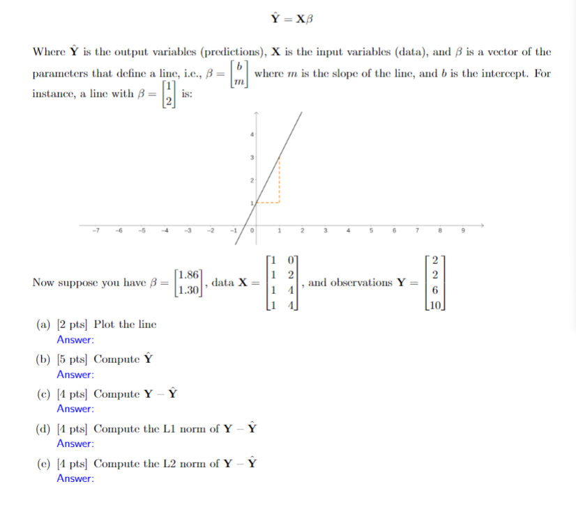 Y^=Xβ Where Y^ is the output variables (predictions), | Chegg.com