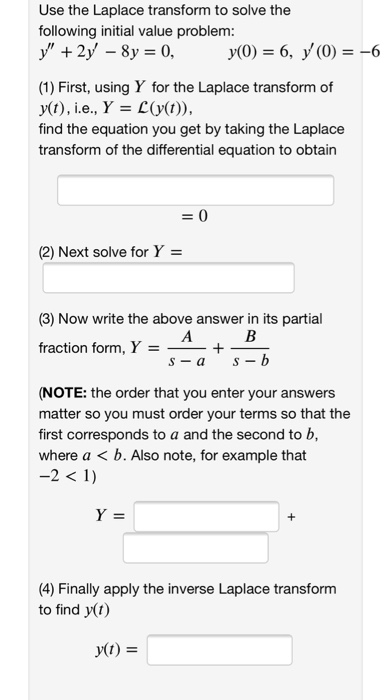 Solved Use the Laplace transform to solve the following | Chegg.com