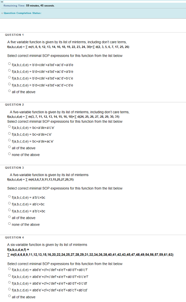 Solved Remaining Time: 59 minutes, 45 seconds. Question | Chegg.com
