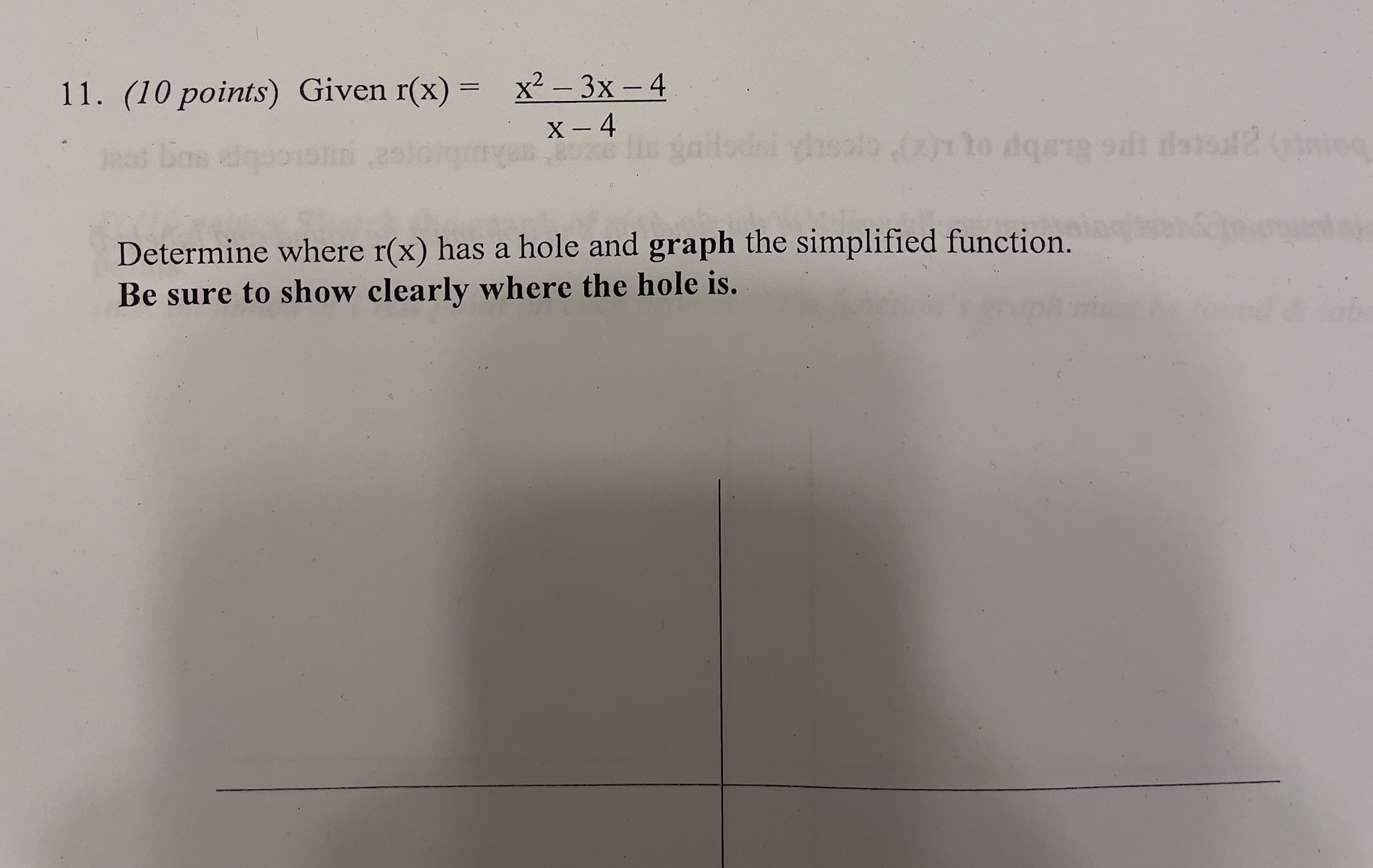 Solved (10 points) Given r(x)=x−4x2−3x−4 Determine where | Chegg.com