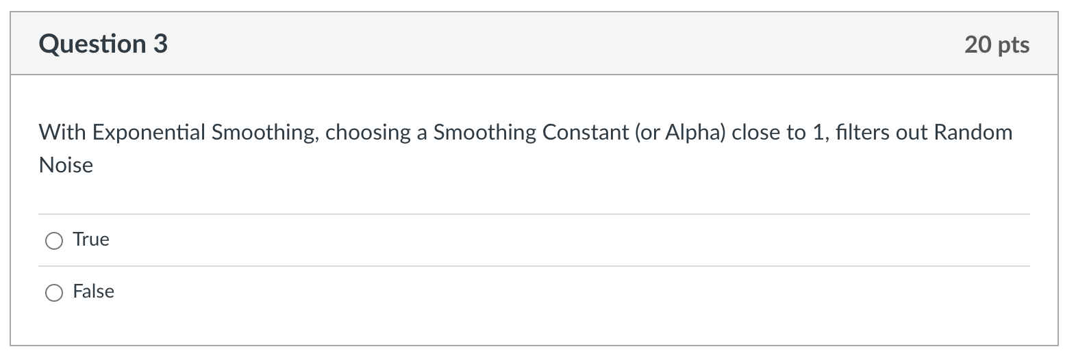 Solved With Exponential Smoothing Choosing A Smoothing