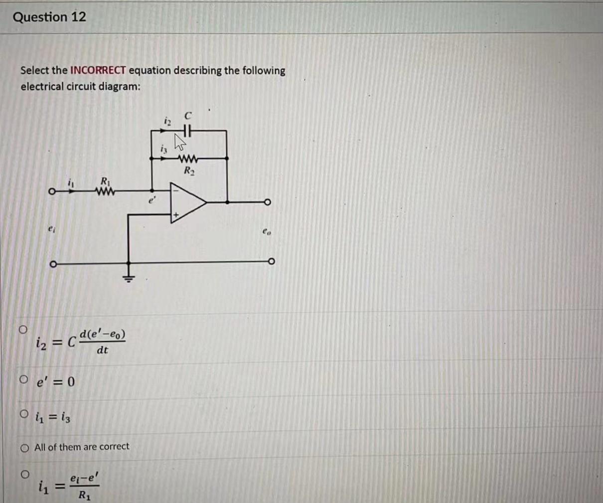 Solved Question 12 Select the INCORRECT equation describing | Chegg.com
