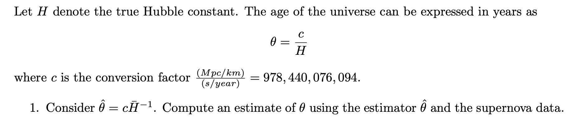 Solved Background The Hubble constant is a fundamental | Chegg.com