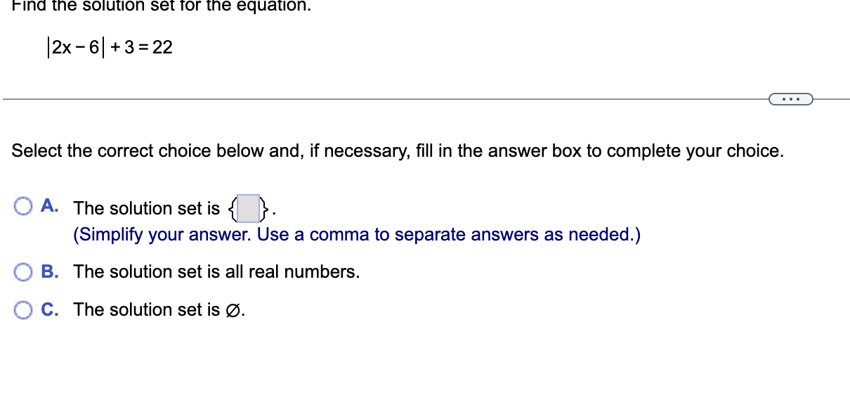 Solved Find the solution set for the | Chegg.com