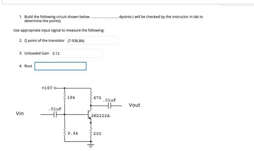 Solved ...points will be checked by the instructor in lab to | Chegg.com