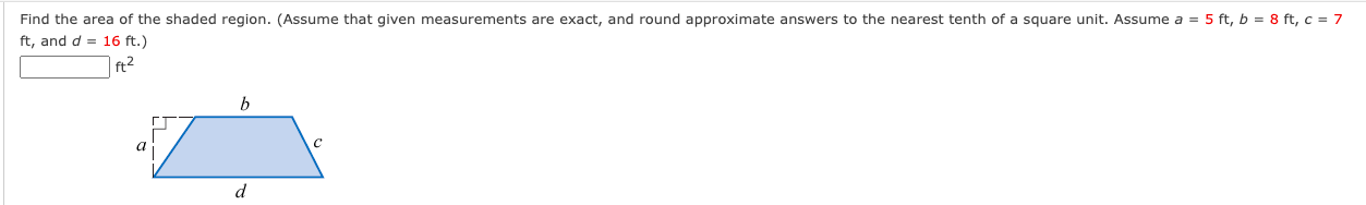 Solved ft, and d=16ft.) ft2 | Chegg.com