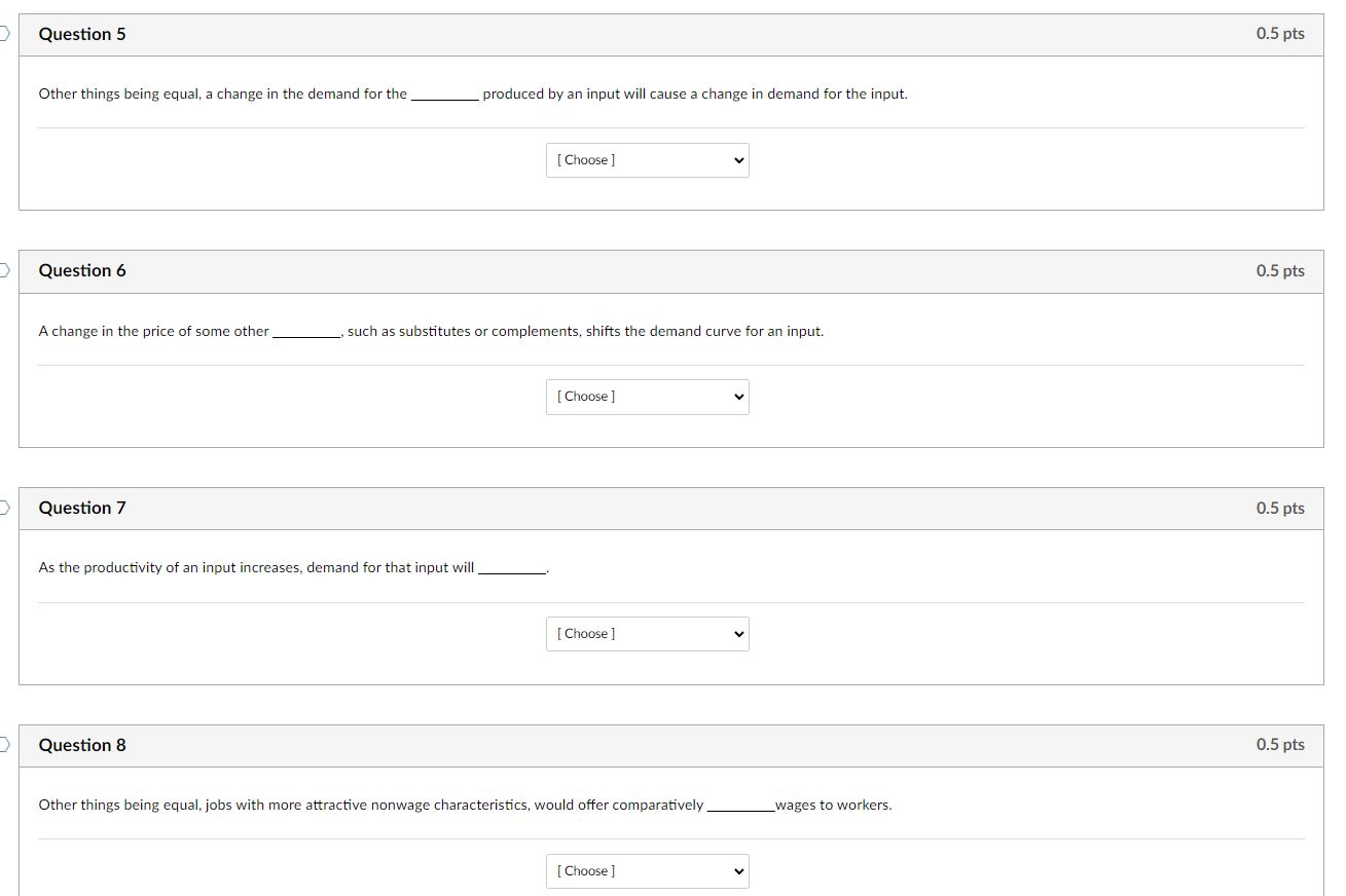 Solved The demand for any input is said to be because it | Chegg.com