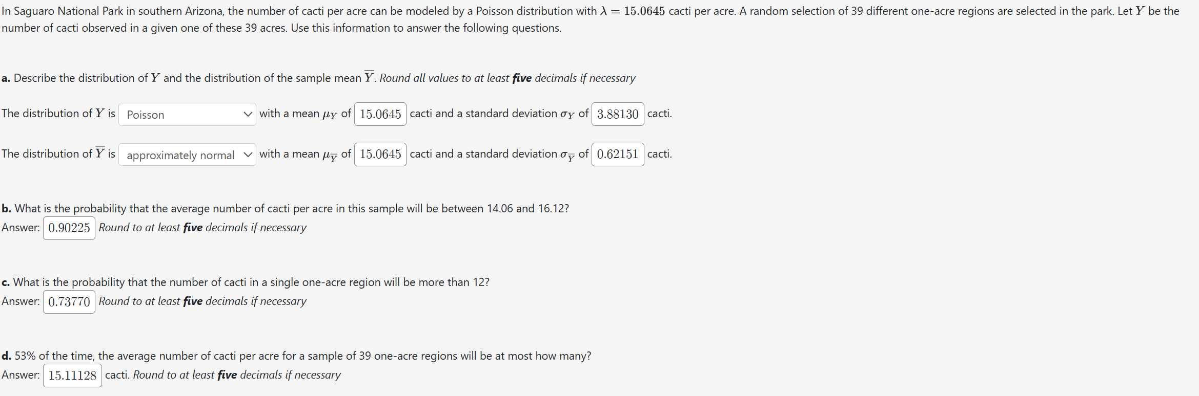 Solved number of cacti observed in a given one of these 39 | Chegg.com