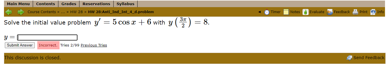 Solved Main Menu Contents Grades Reservations Syllabus | Chegg.com