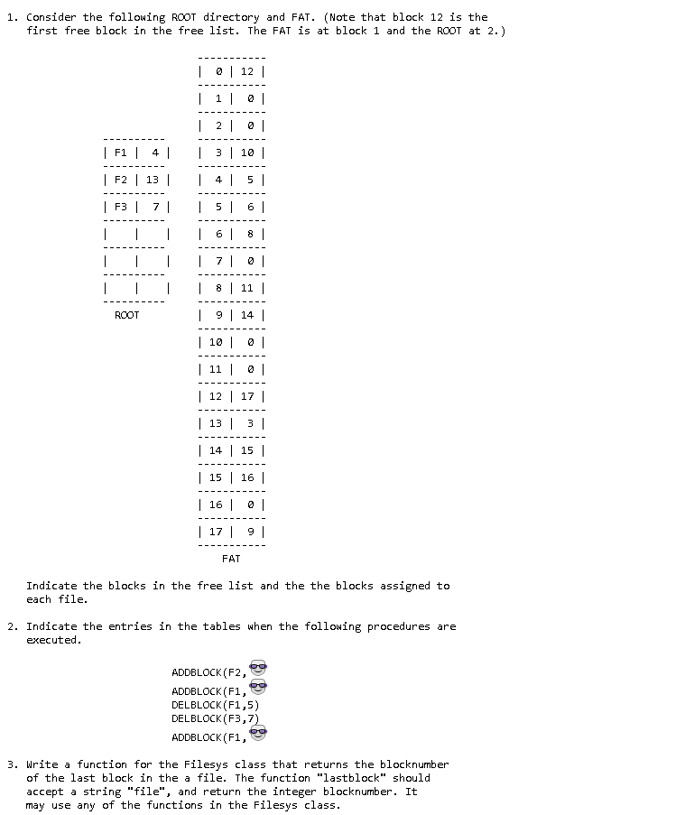 Solved 1. Consider the following ROOT directory and FAT. | Chegg.com