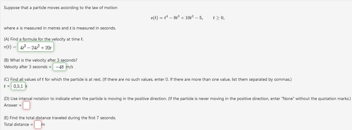 Solved Suppose that a particle moves according to the law of | Chegg.com