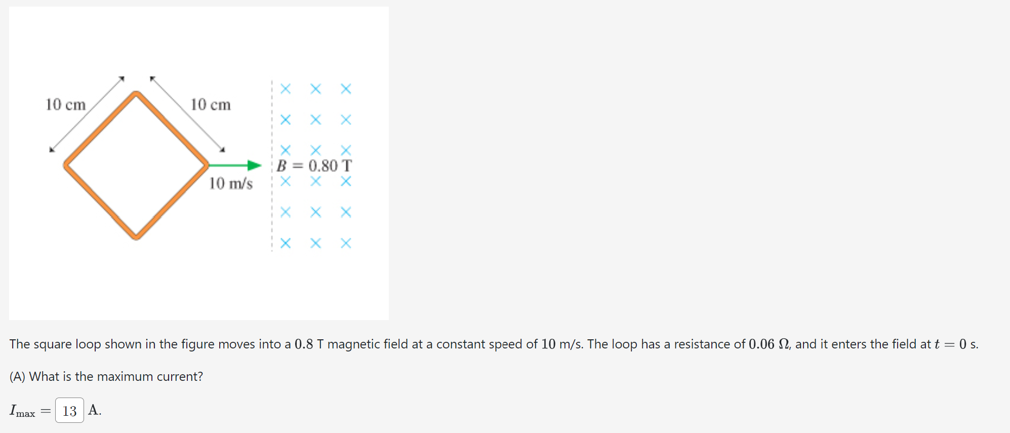 Solved by an EXPERT The square loop shown in ﻿the figure moves into | Chegg.com