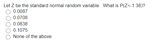 Solved Let Z be the standard normal random variable. What is | Chegg.com