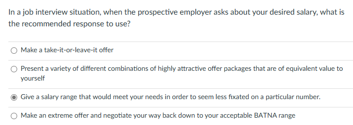 Solved In a job interview situation, when the prospective | Chegg.com