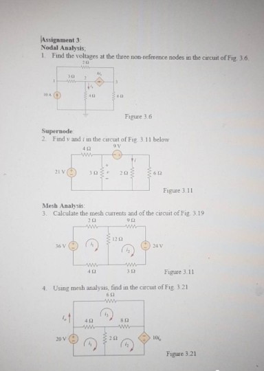 Solved Assignment 3 Nodal Analysis 1. Find the voltages at | Chegg.com