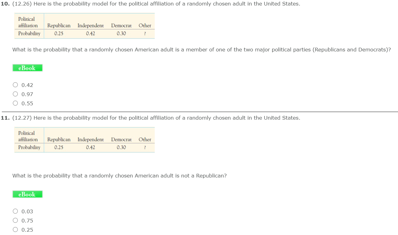 Solved 10. (12.26) Here is the probability model for the | Chegg.com