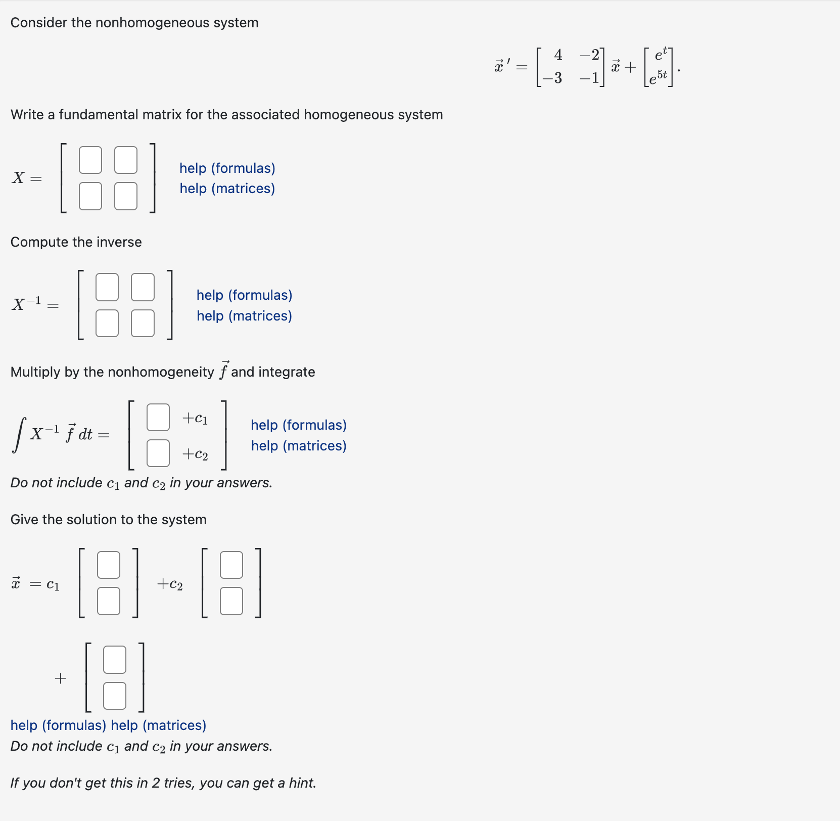 Solved Consider the nonhomogeneous | Chegg.com