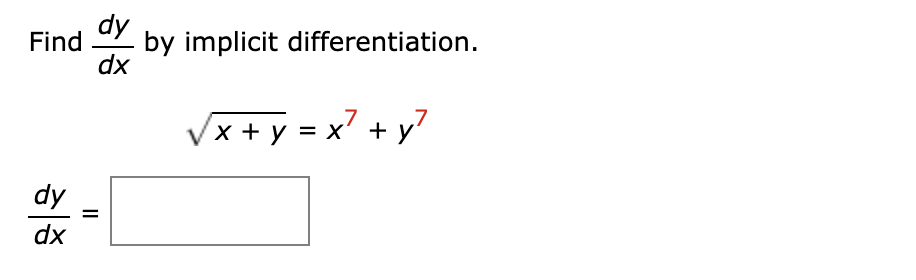 Solved dy Find by implicit differentiation. dx cos(x) sin(y) | Chegg.com