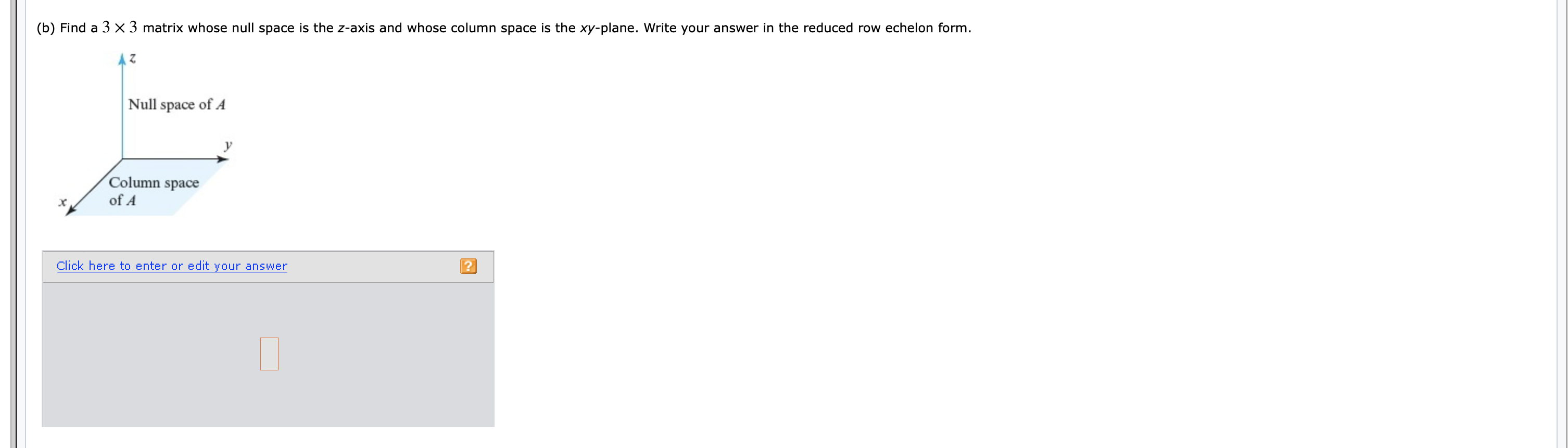 Solved Find the null space and column space of the, matrix | Chegg.com