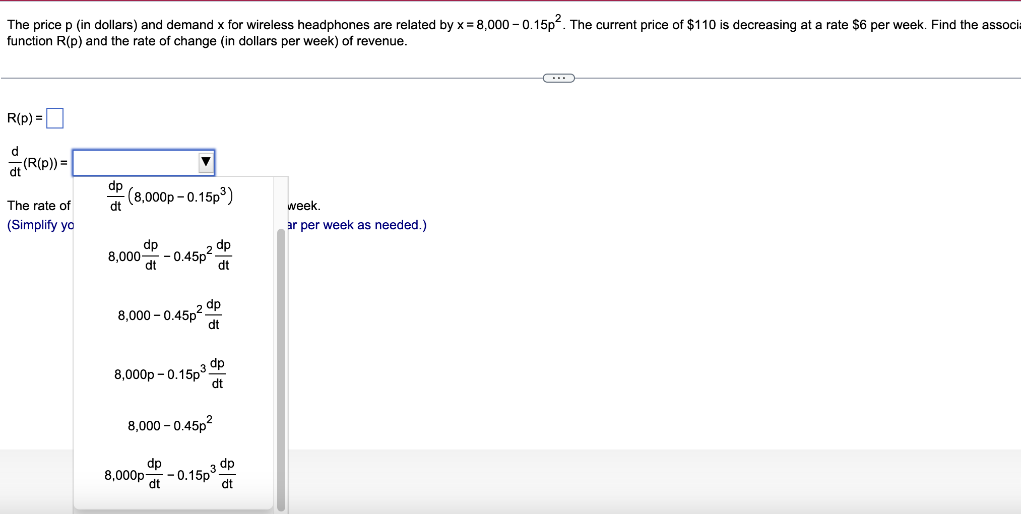 Solved The price p (in dollars) and demand x for wireless | Chegg.com