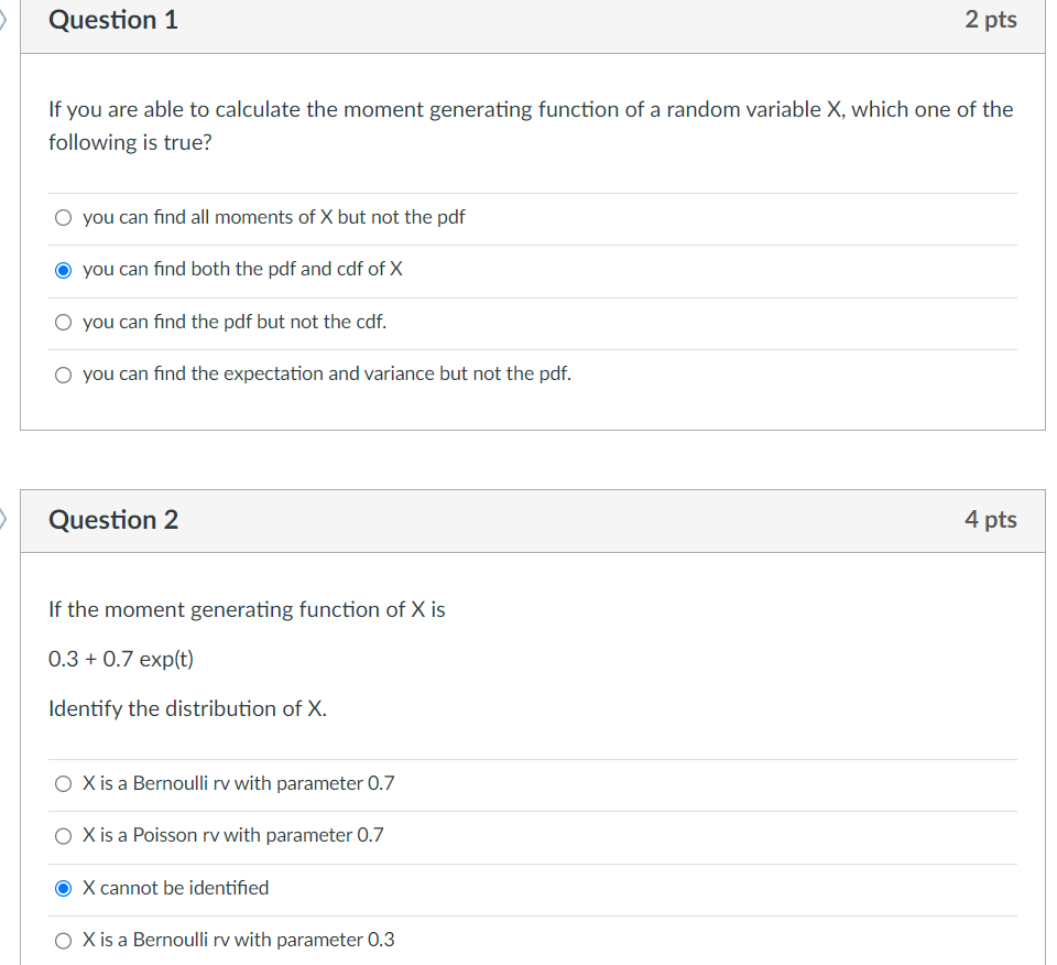 Solved If you are able to calculate the moment generating | Chegg.com