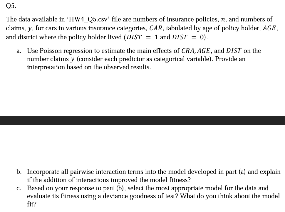 Solved The data available in 'HW4_Q5.csv' file are numbers | Chegg.com