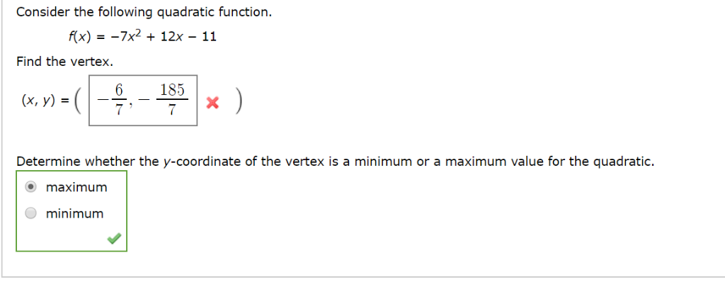 Solved Consider the following quadratic function. rx) =-7x2 | Chegg.com
