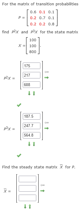 Solved For the matrix of transition probabilities 0.6 0.1 | Chegg.com