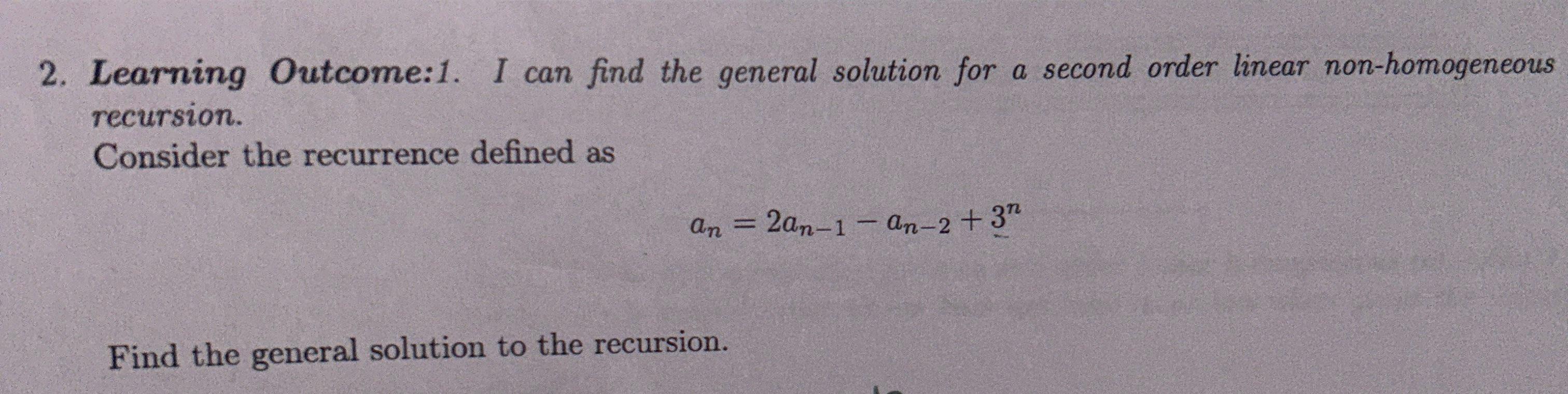 Solved 2. Learning Outcome:1. I can find the general | Chegg.com